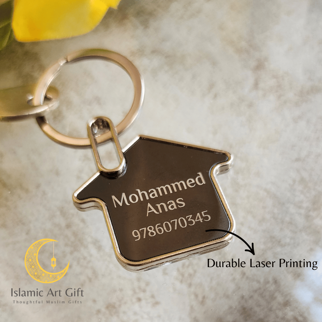 Personalized Engraved House Keychain – Custom Name & Number Keyring ...