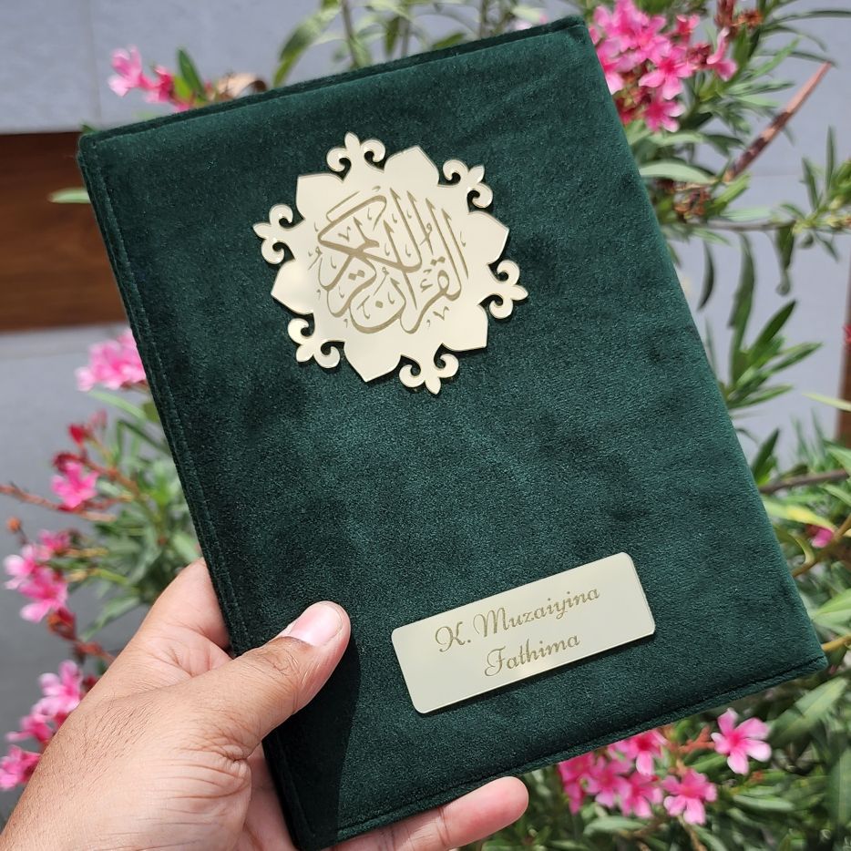 Dark Green Velvet QURAN COVER – Make My Thingz